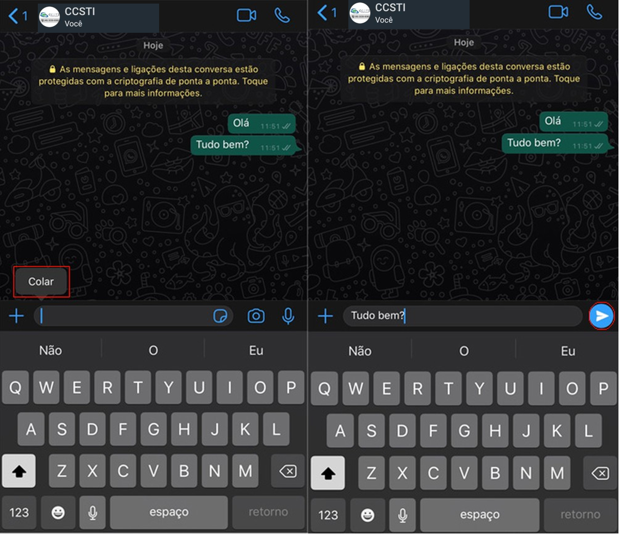 Como copiar e colar no WhatsApp pelo Android e iPhone? - CCSTI Como copiar e colar no WhatsApp pelo Android e iPhone? - CCSTI